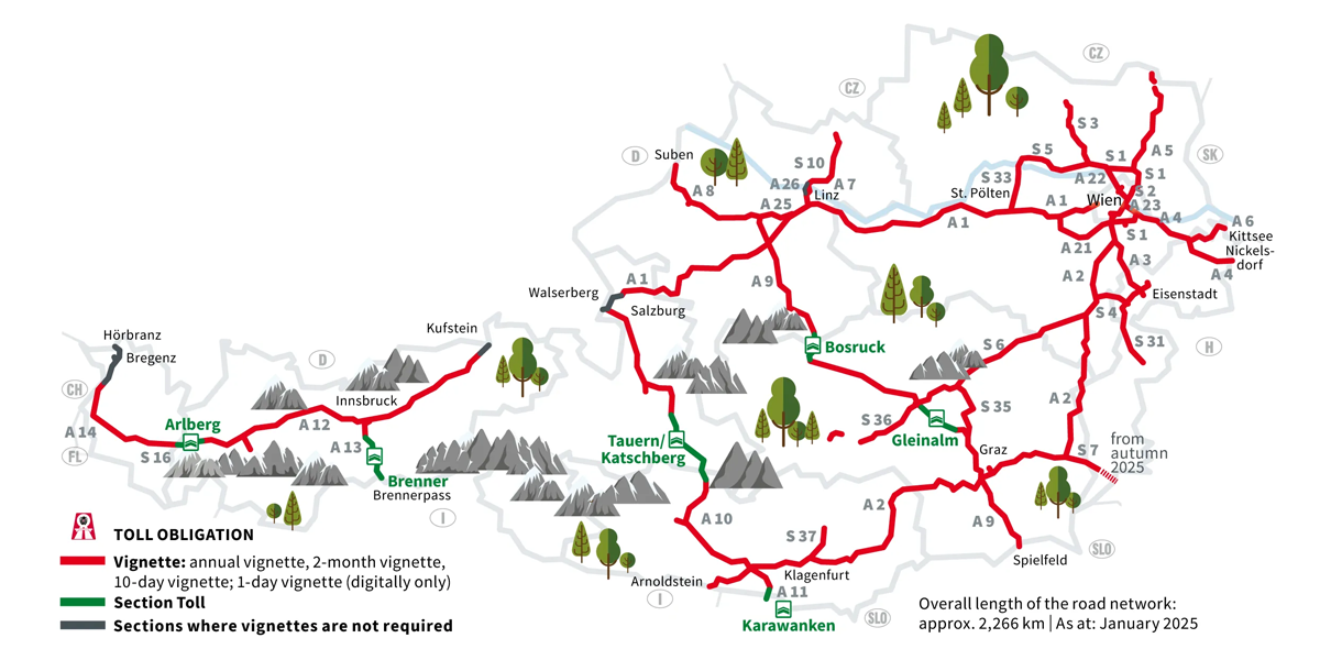 Travelling to Austria – Highway vignettes and toll roads